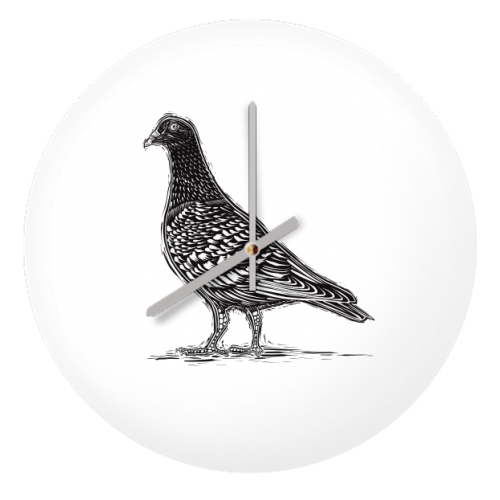 Black & White Pigeon Linocut keyring by Adam Regester | Buy on Art WOW