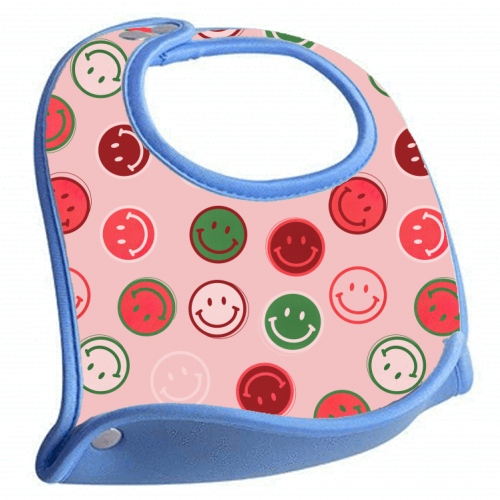 Smiley Faces in Pink and Green - ceramic dinner plate by Ania Wieclaw ...